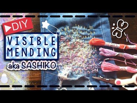 DIY Mindful Mending aka sashiko stitching technique tutorial