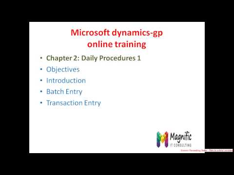 Microsoft Dynamics gp training