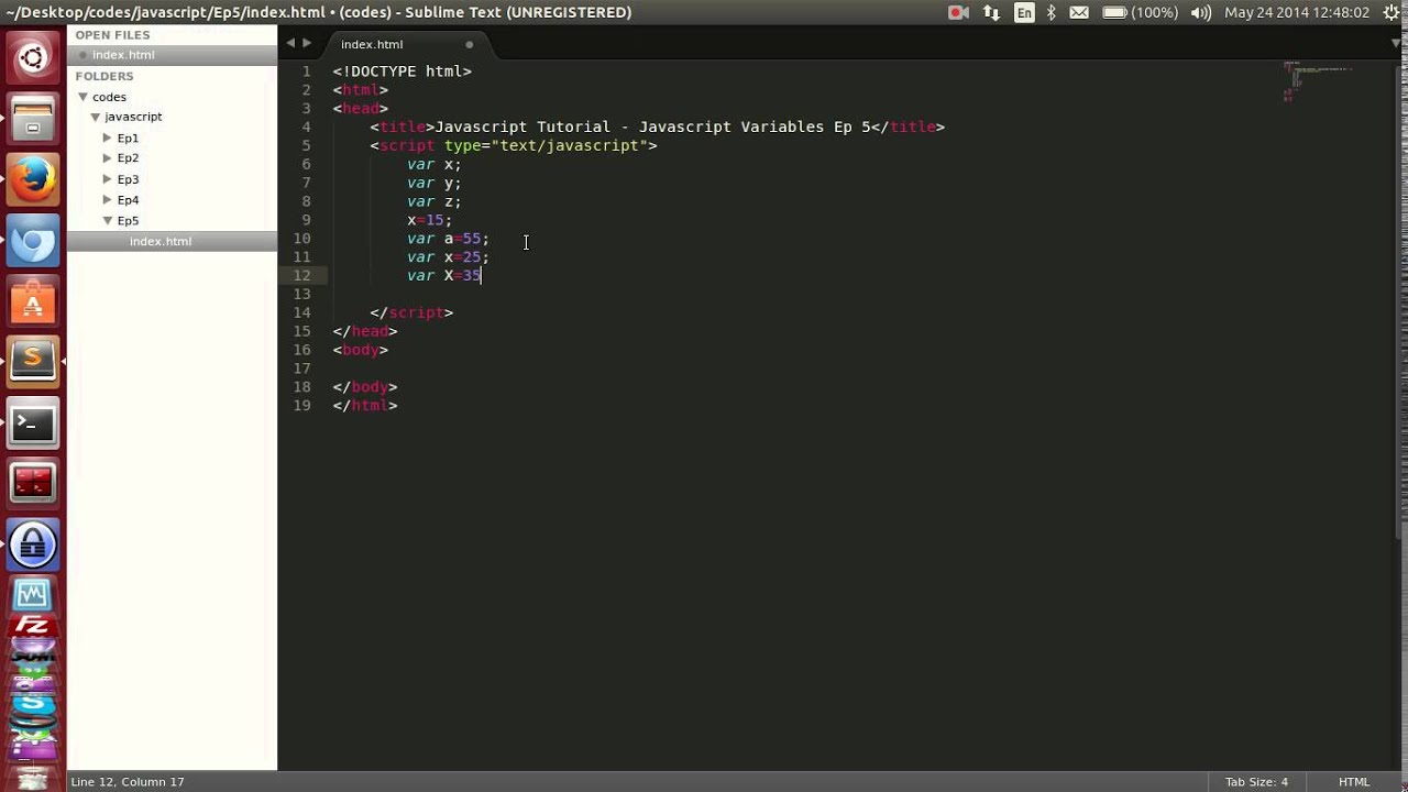 005 Javascript Tutorial   Javascript Variables   Ep 5