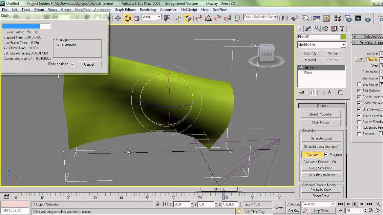 3ds max tutorial I Cloth Simulation part 2