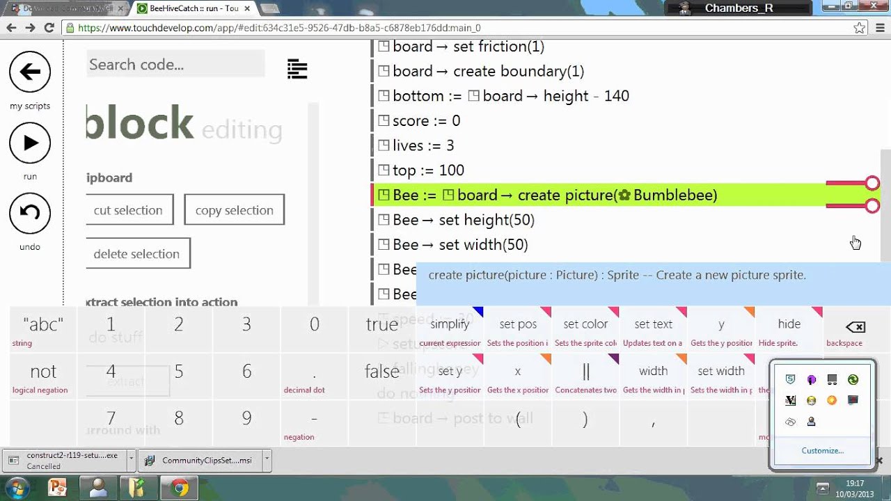 Creating a Procedure using TouchDevelop.com
