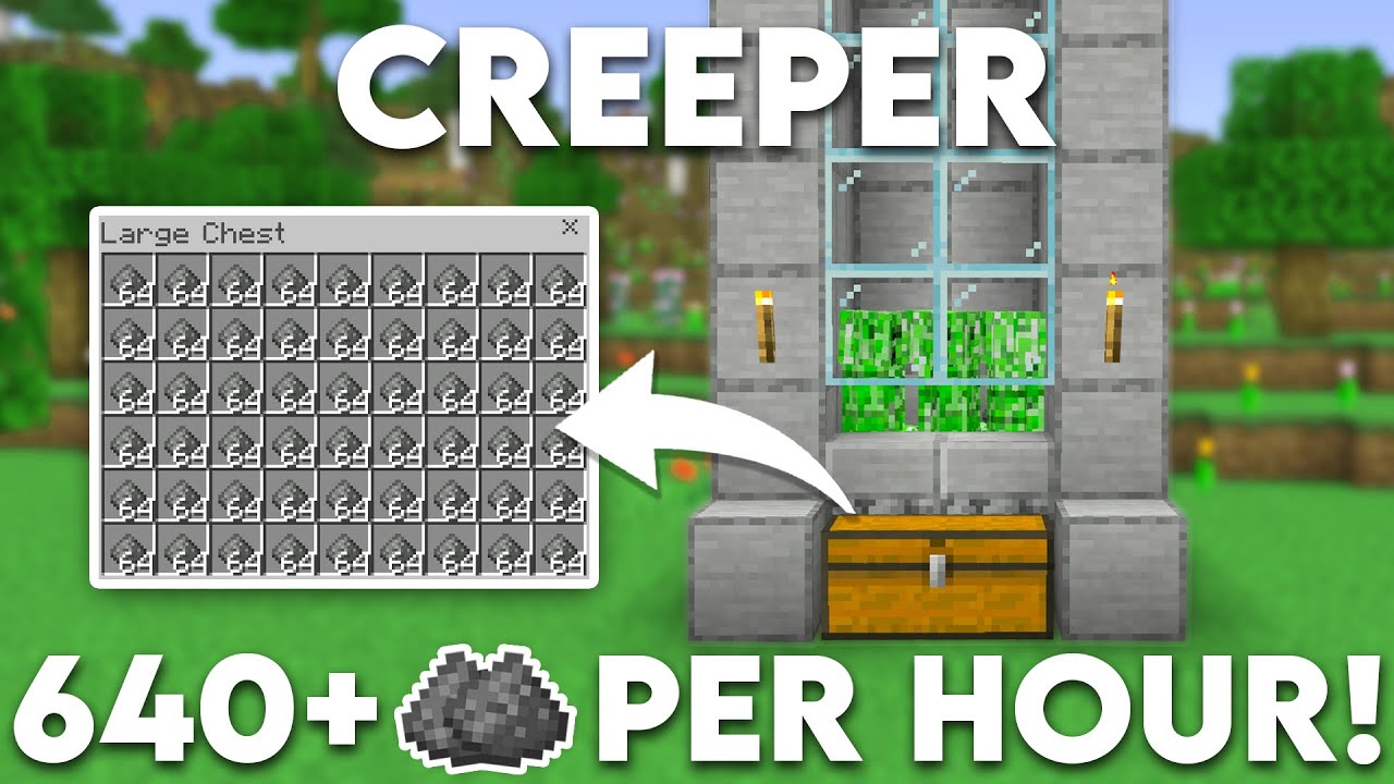 NEW 1.21 CREEPER GUNPOWDER Farm in Minecraft Bedrock! (Windows10/MCPE ...