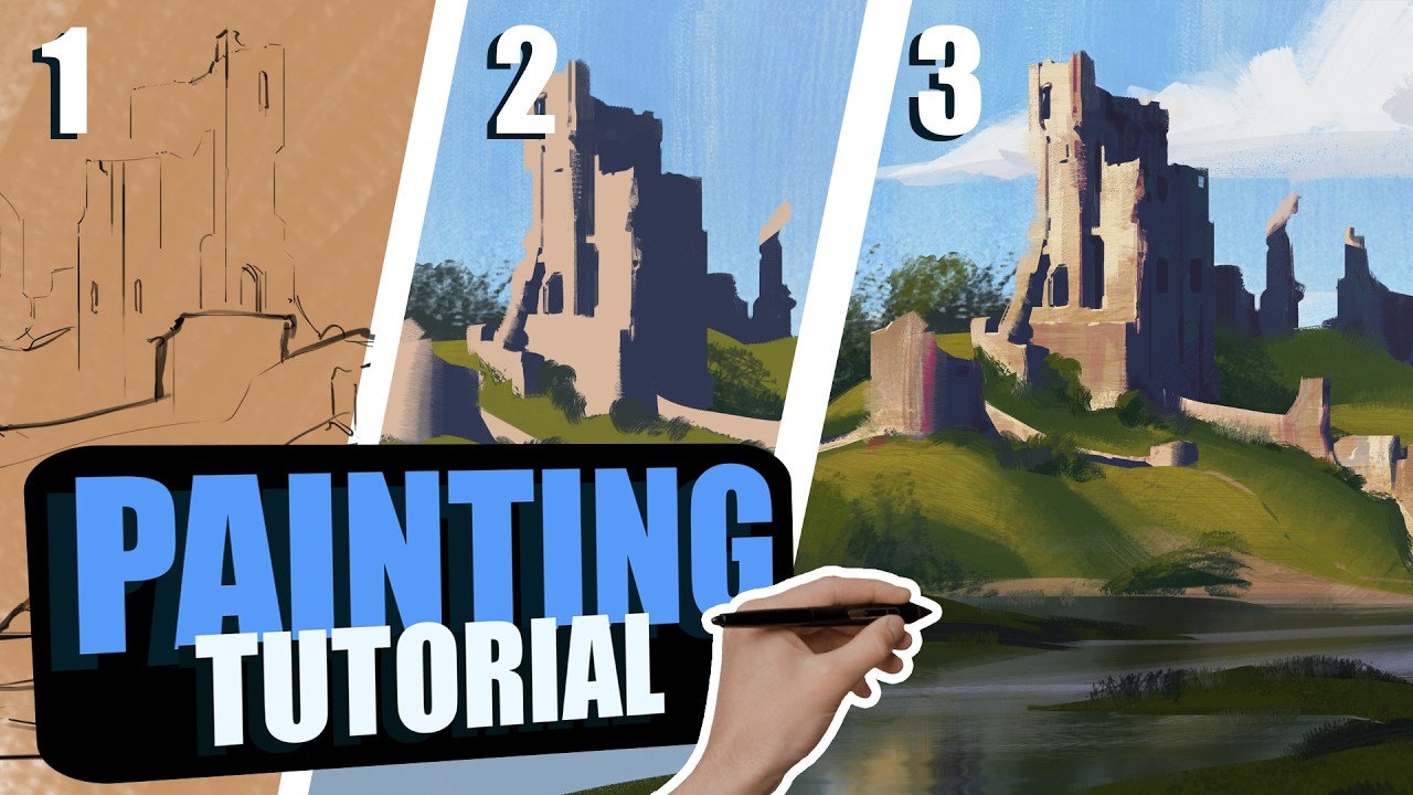 How I Paint a Landscape Environment (Concept Art Tutorial)