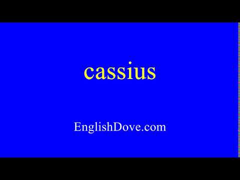 How to pronounce cassius in American English.