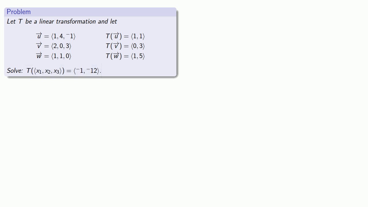 Solution: Linear Transformations 1