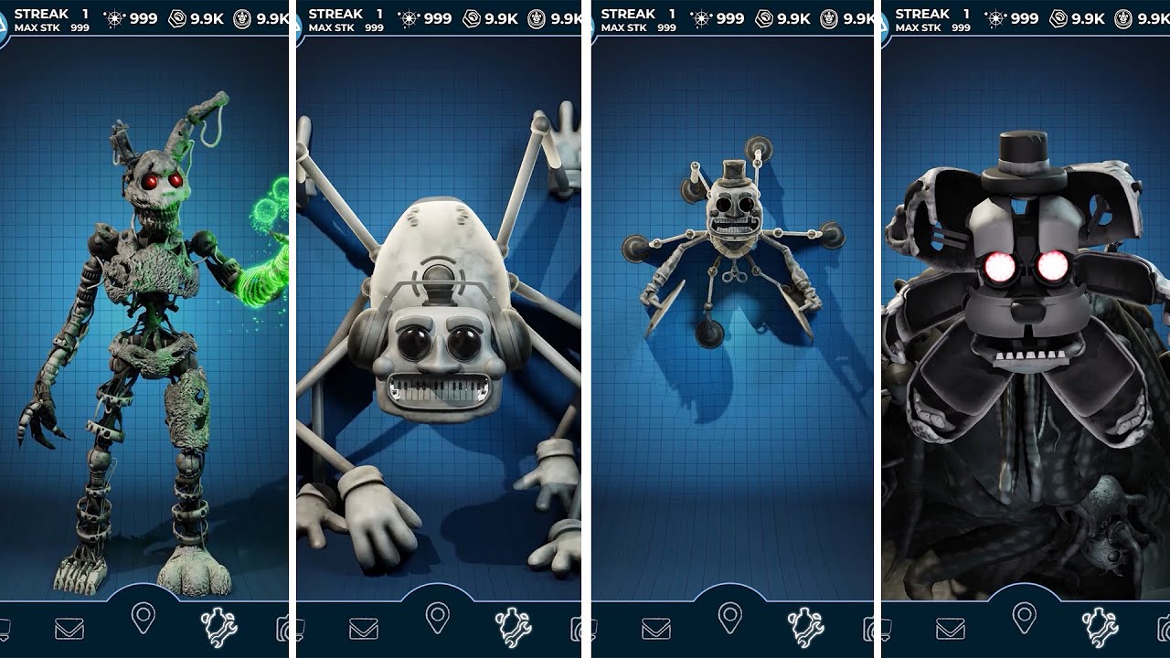 FNAF 4th Closet Security Breach Extra Animatronics Workshop Animations