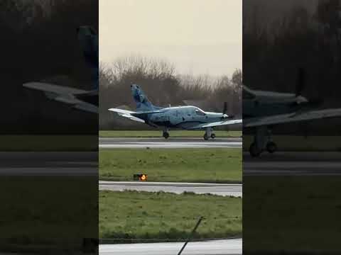 Daher TBM-960, Reg M-CITY Departing Liverpool John Lennon Airport