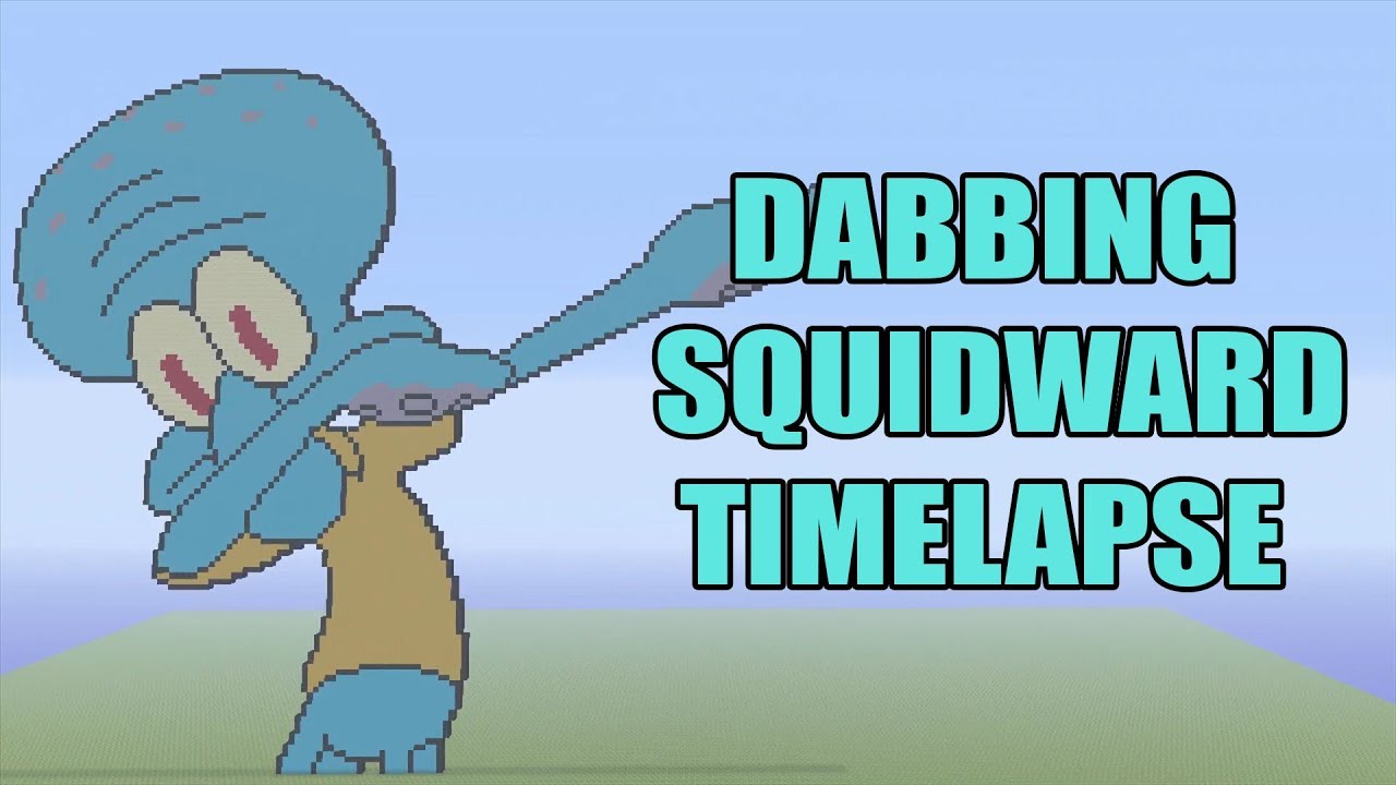 Minecraft Dabbing Squidward Pixel Art Timelapse