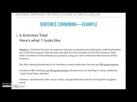 Professional Development Webinar: Sentence Composing