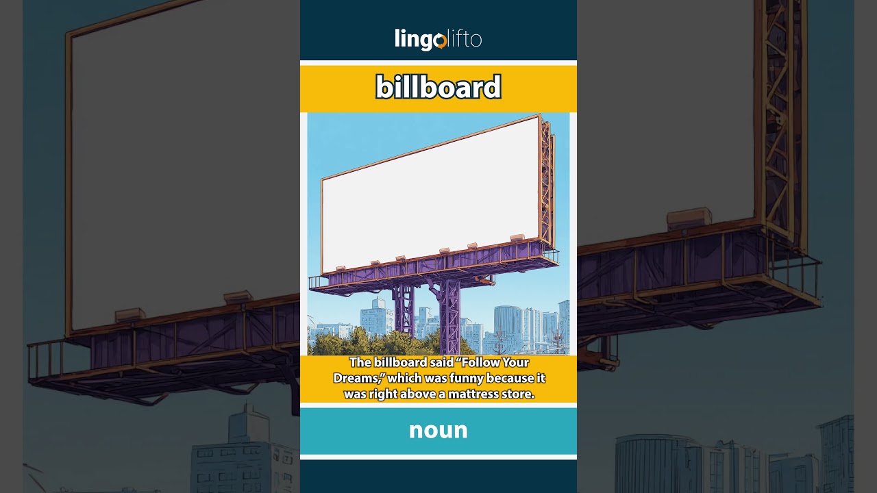 🇬🇧 Billboard Meaning : Flash Card : Learn English Vocabulary