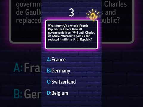 What country had over 20 governments before Charles de Gaulle created the Fifth Republic?