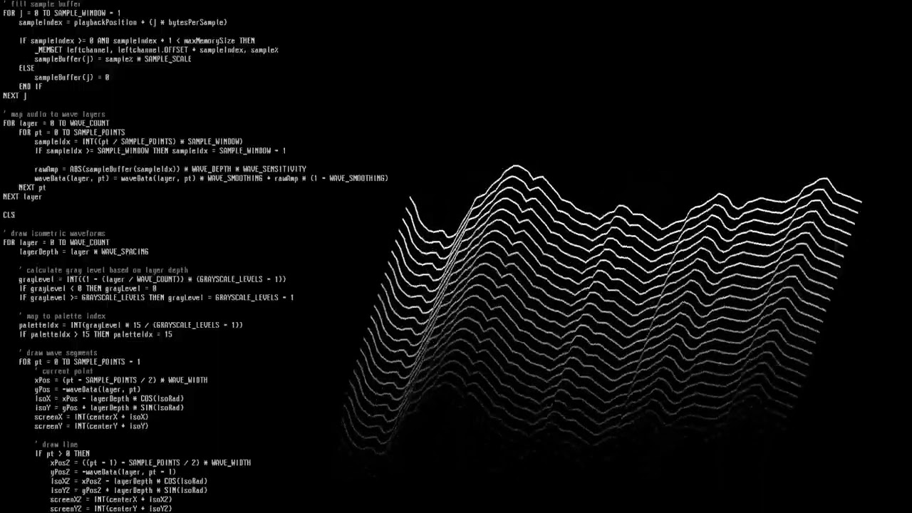 low latency isometric audio-data visualizer #coding #programming #audio #visualization #data #demo