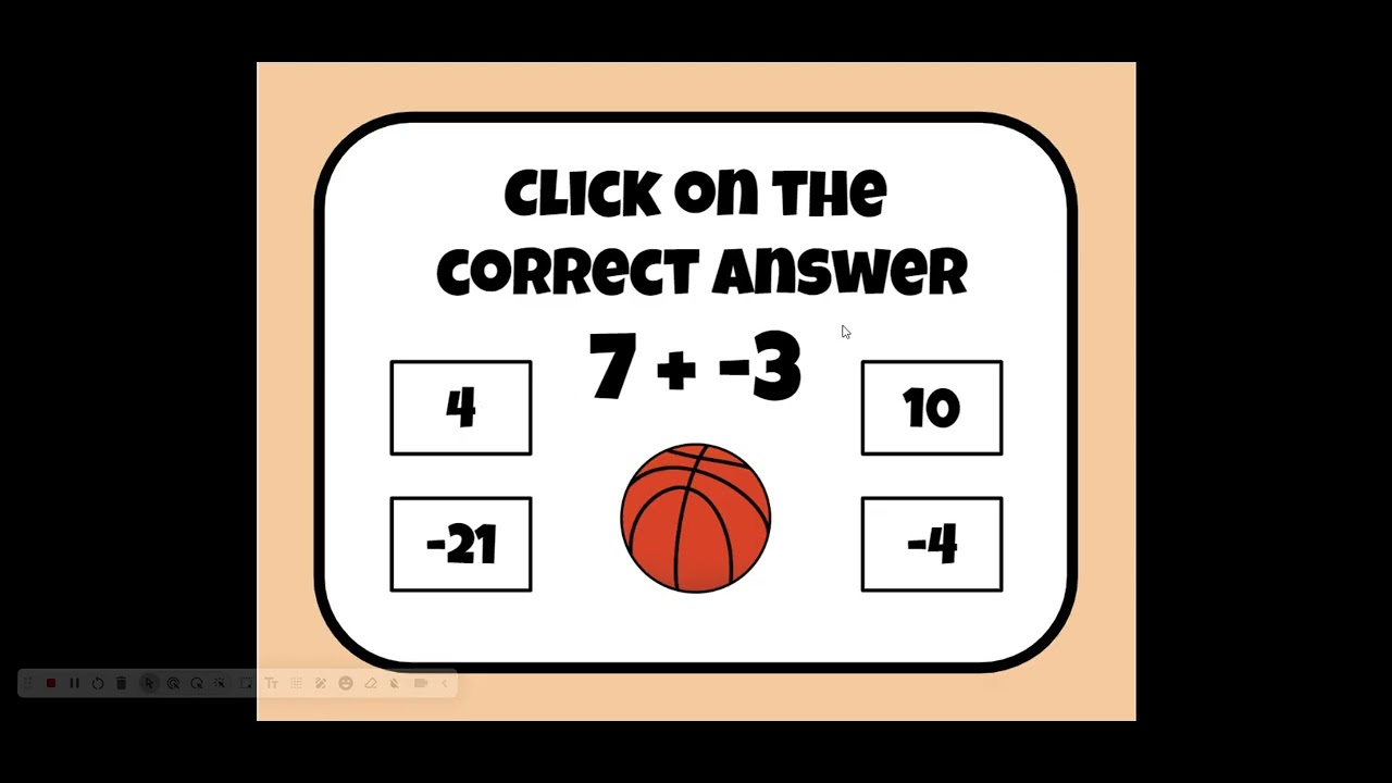 Integer Slide Game - Basketball Version