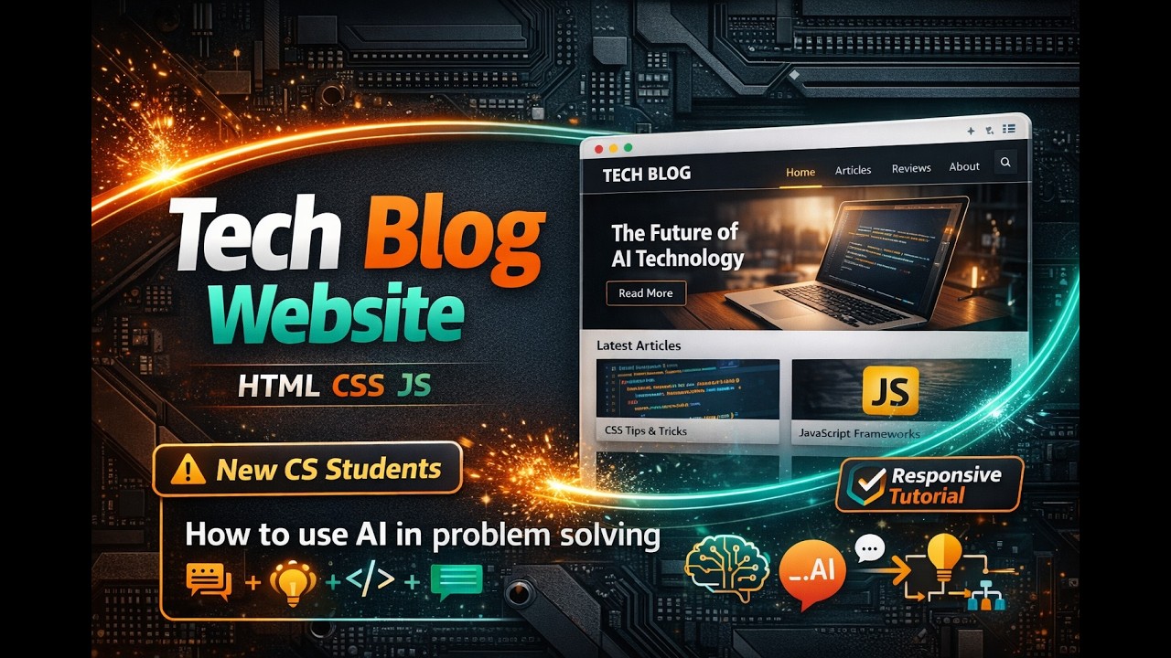 AI agent CodeX to Build a Modern Tech Blog Website | HTML CSS JavaScript Tutorial.