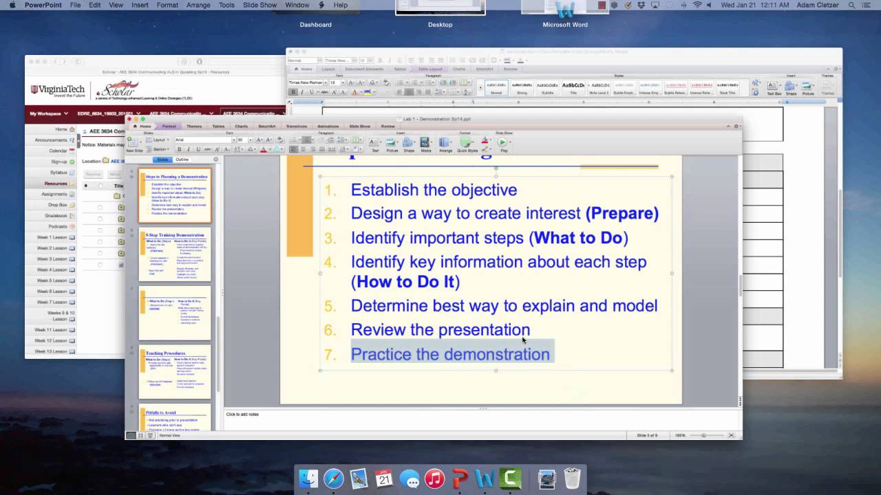 Training Demonstration Explanation