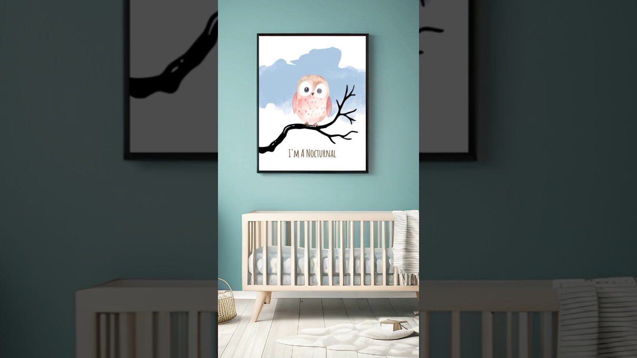 Baby Owl Art Print I Nursery Wall Decor | Printable Wall Art