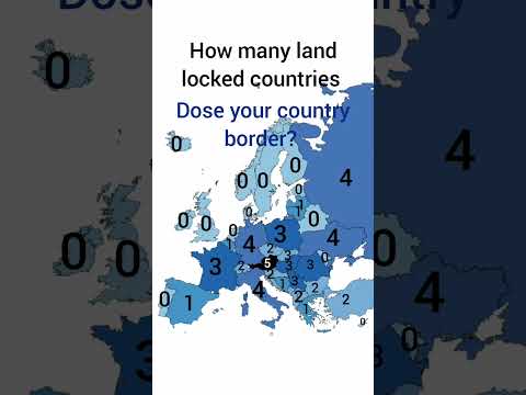 how many landlocked countries dose your country border? #europe #map #mapping #