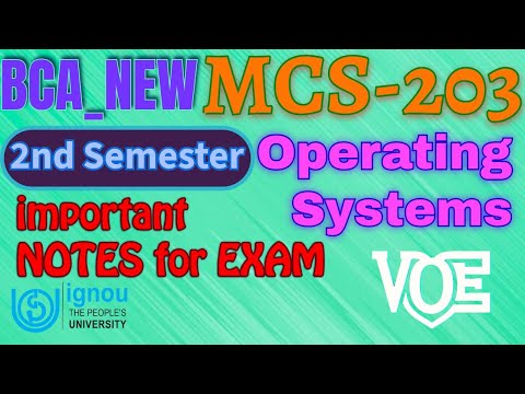 MCS-203: OPERATING SYSTEMS BLOCK- 1 IMPORTANT NOTES | BCA_NEW -JUNE 2025 2nd SEM TEE exams