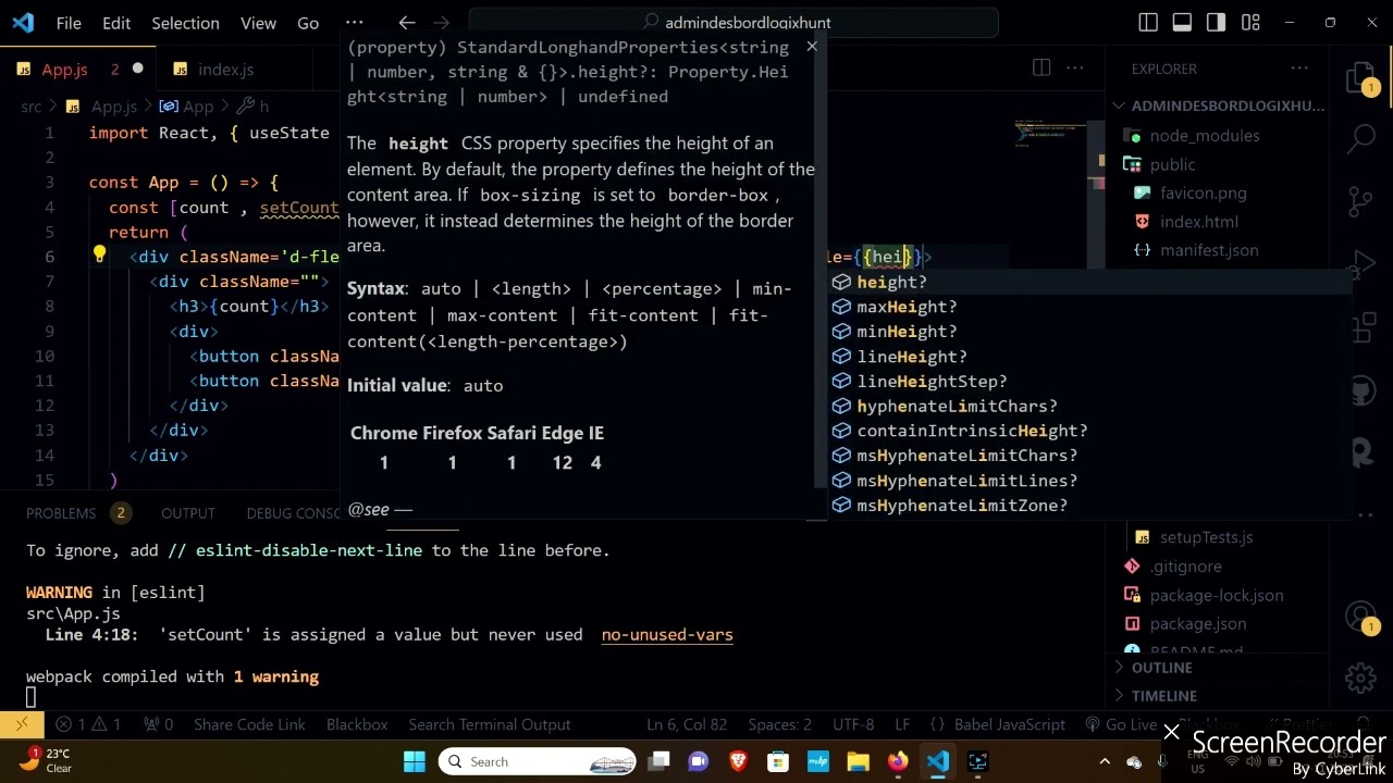 How to Create a simple Counter in React JS using useState Hook 🔥🔥🔥