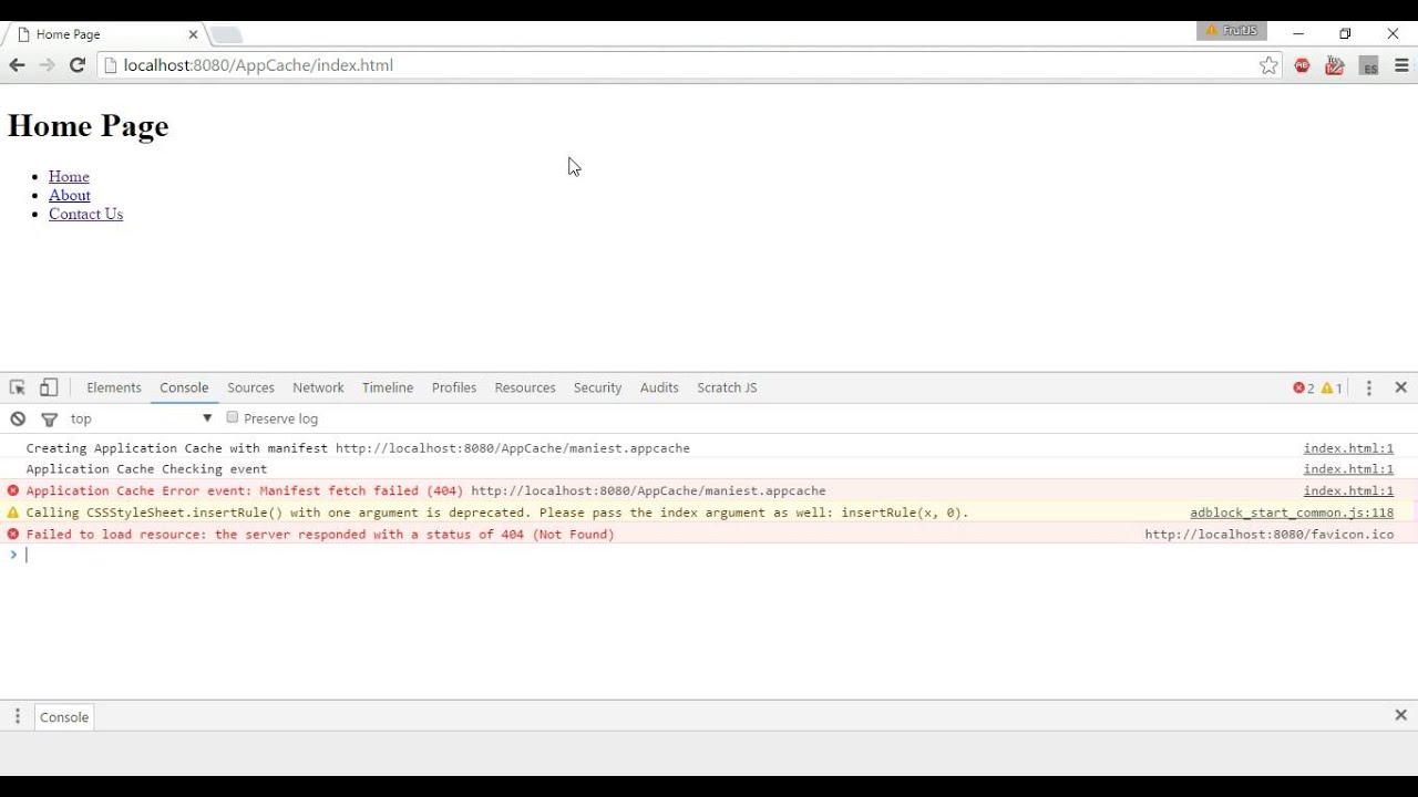 Cache Manifest Tutorial HTML5