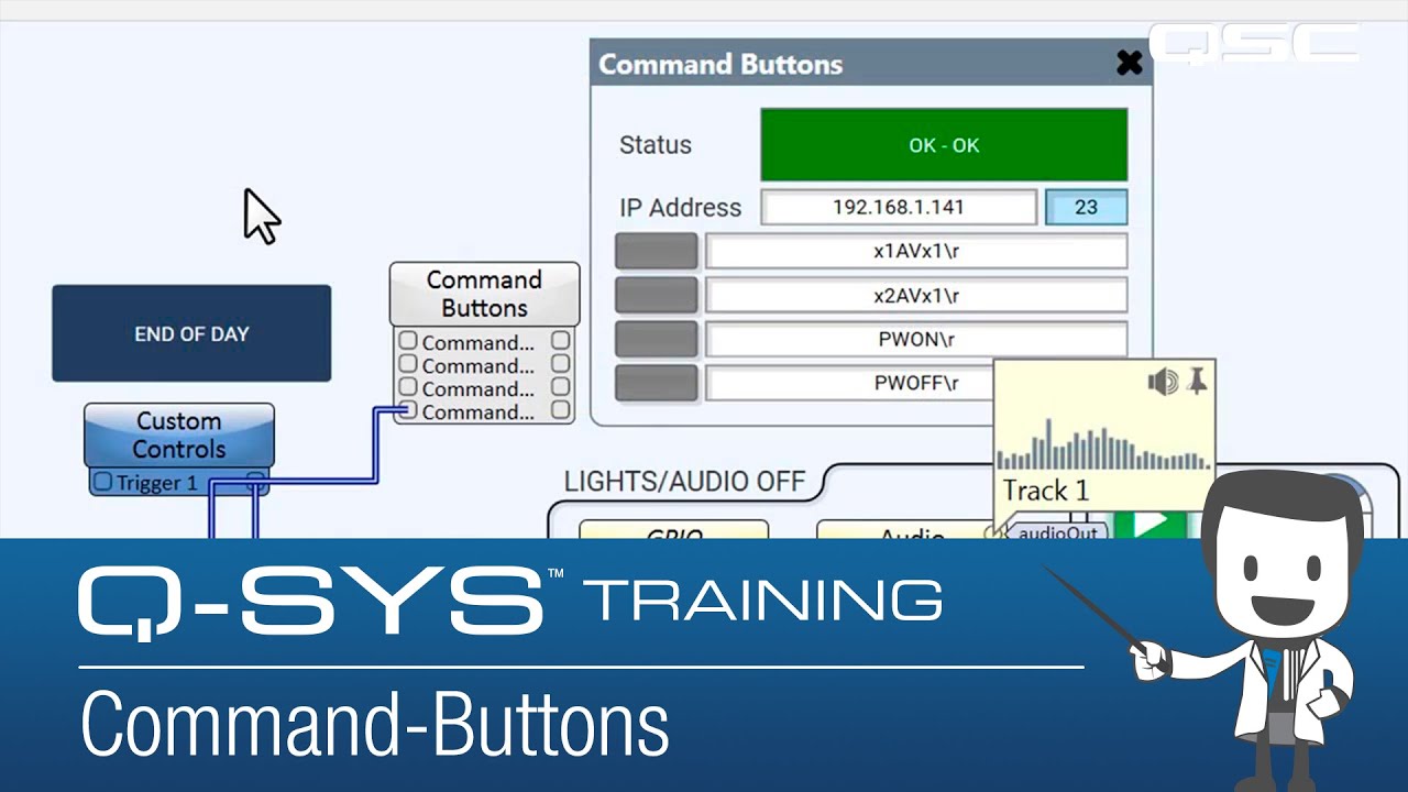 Q-SYS Control 101 - Command Buttons (GE)