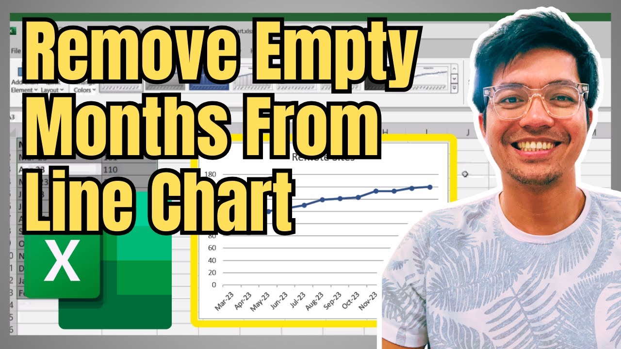 How to remove empty months from line or scatter chart in Excel - EASY!