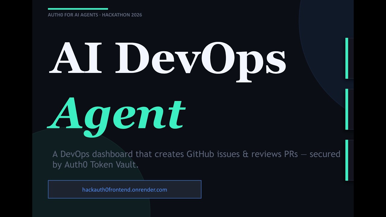 AI DevOps Agent — Automated GitHub Issue Creation & AI PR Reviews with Auth0 Token Vault