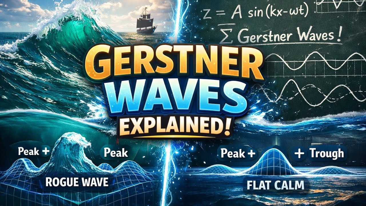 “Why Video Game Water Looks So Real — Gerstner Waves Explained! 🌊