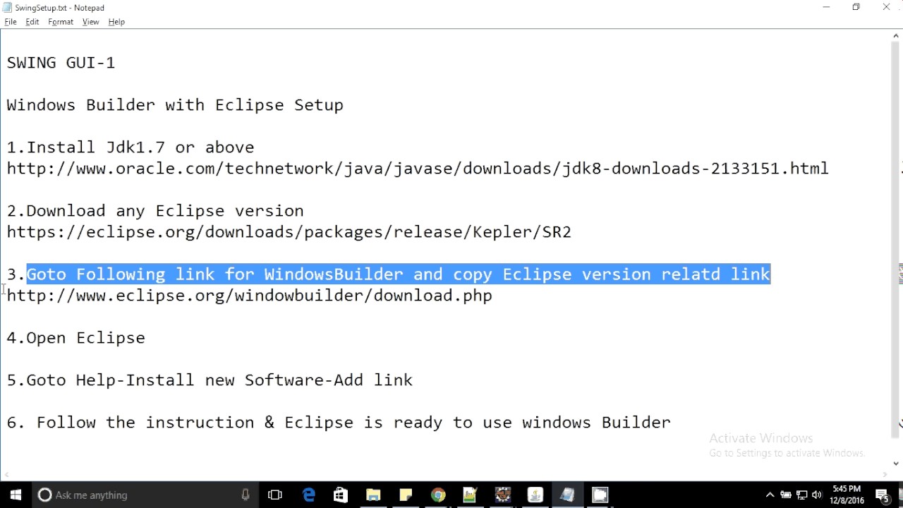Swing Gui Development using Java & WindowBuilder