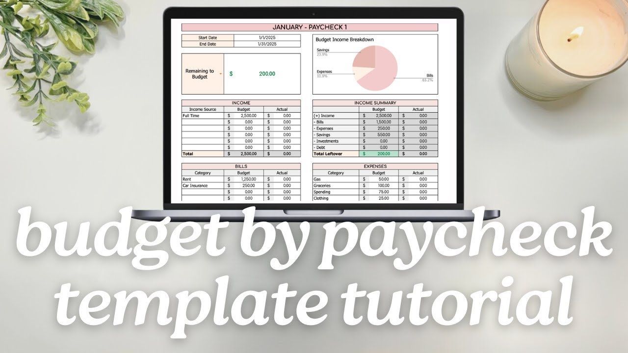 How to Use Budget by Paycheck Template | Budget for Beginners | Spreadsheet Tutorial | MONETS MONEY