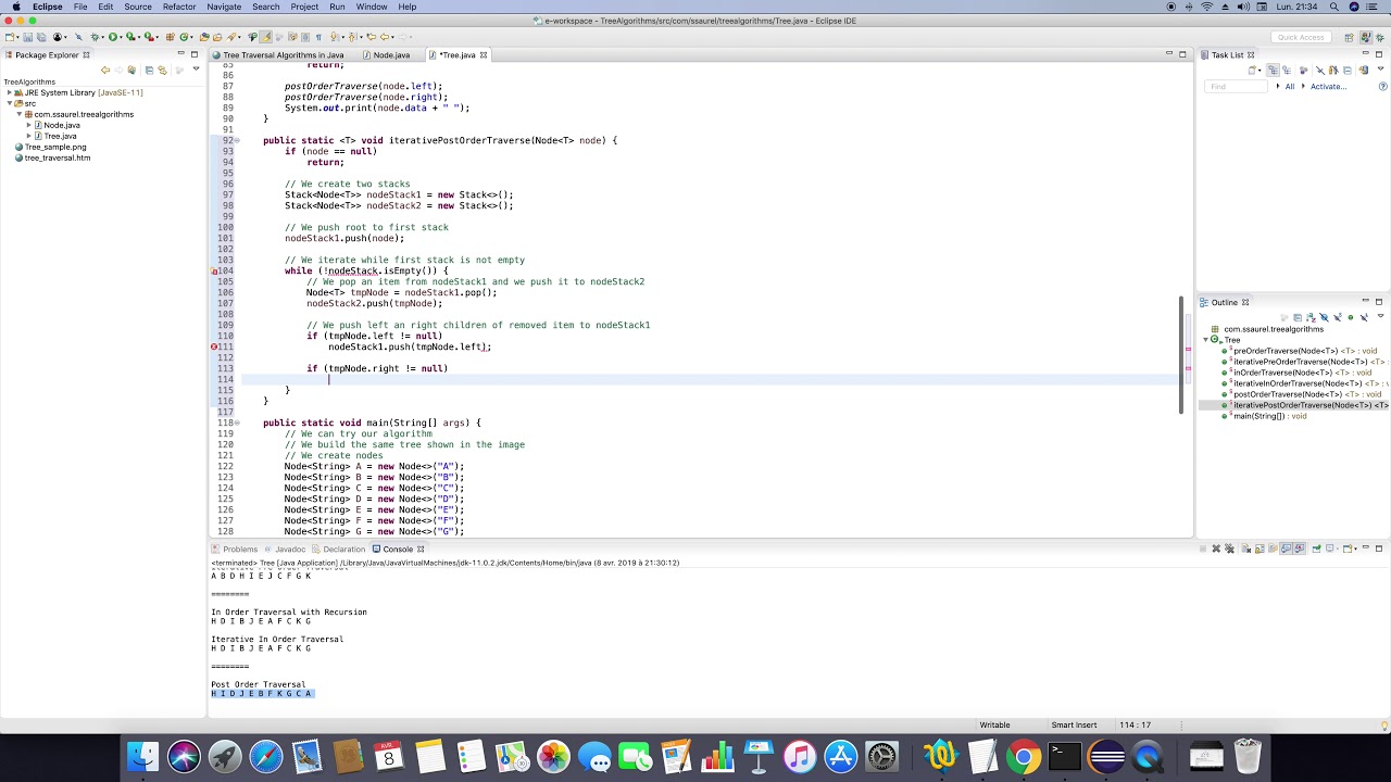 [Java] Implementing Tree Post Order Traversal Algorithm with Iterative solution