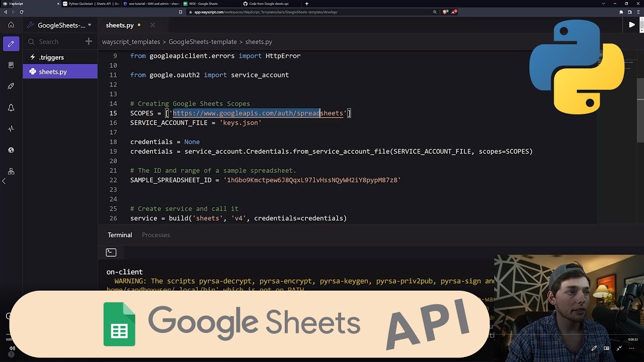 Work with Google Sheets Data in your Python Scripts | Google Sheets API walkthrough