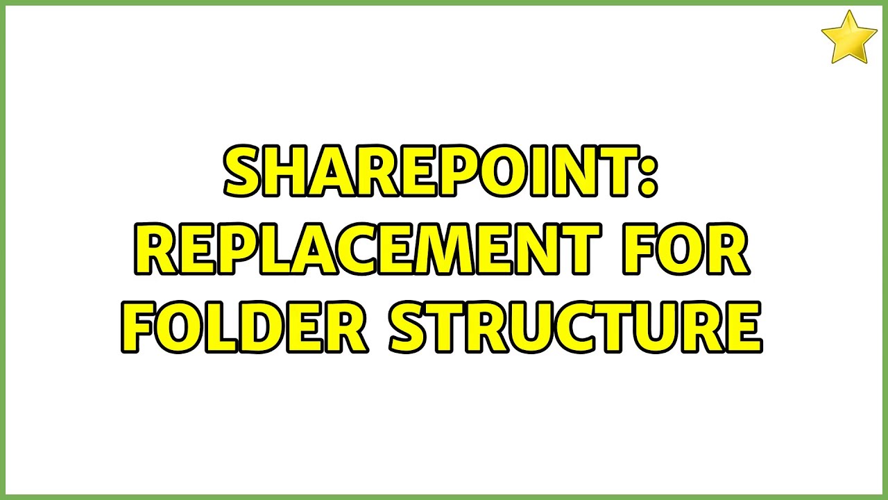 Sharepoint: Replacement for Folder Structure