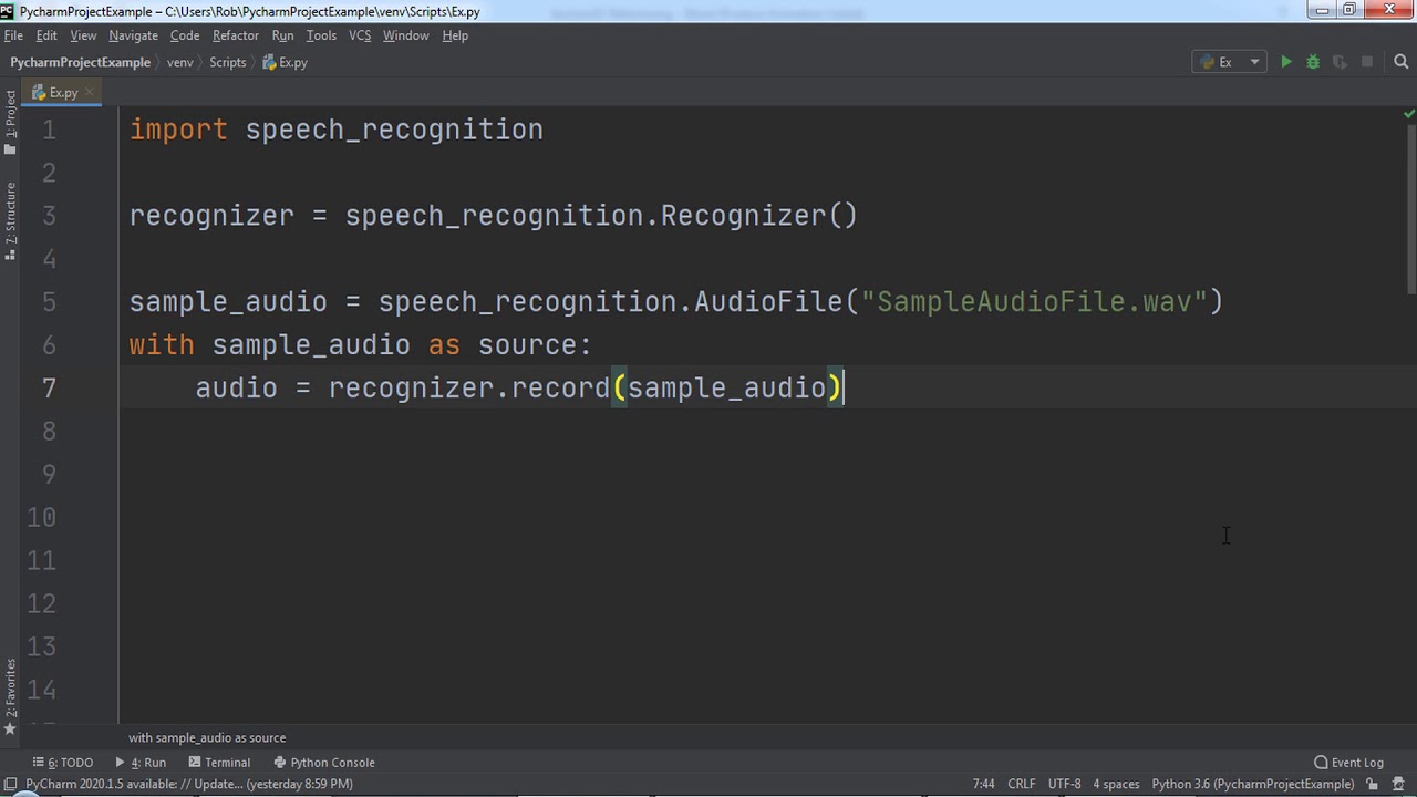 Speech Recognition and Audio to Text using Python Code (Complete Python Programming Course)