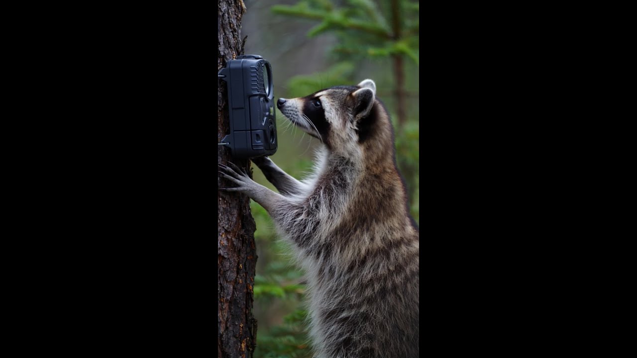 Did He Just Try to Hack the Camera?! 😱🦝 Like if You'd Keep Watching!