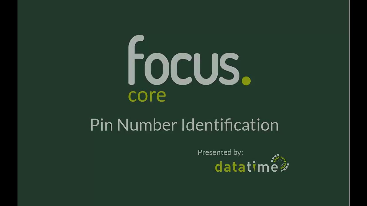 Focus Tutorial | Pin Number Identification