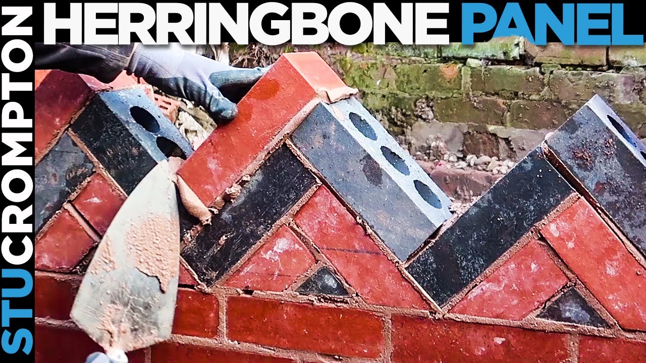 Bricklaying - Herringbone Brick Panel Freehand