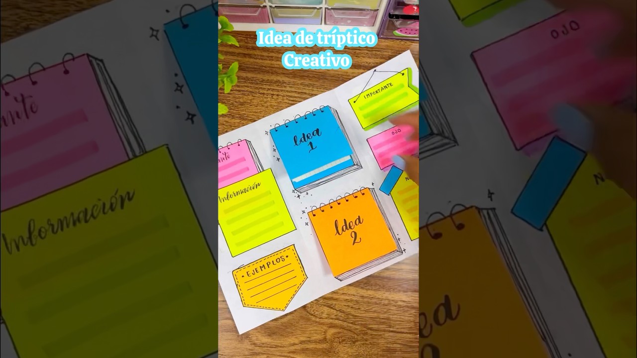 Cómo hacer un tríptico creativo #tareasbonitas #tarea #creatividad #ideas #triptico #apuntesbonitos