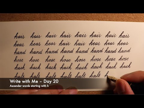 Improve Cursive Handwriting Day 20 | Write With Me | words starting with h