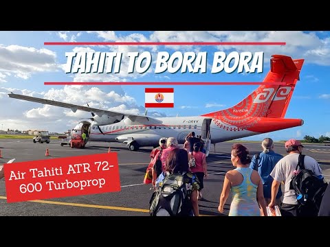 Air Tahiti Flight from Papeete (PPT) to Bora Bora (BOB) ATR 72-600 - 4K