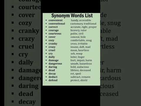 Different synonyms list #gk #learning #grammar #shorts