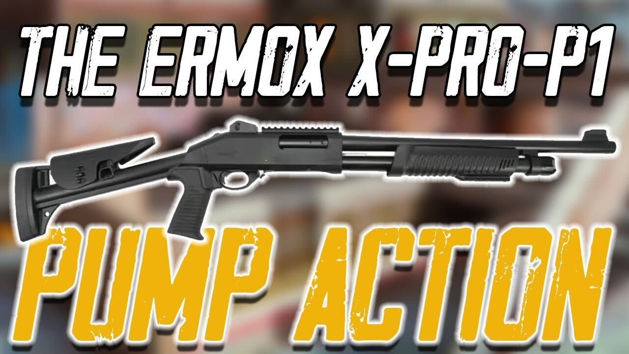 Ermox X-PRO-M Tact. 12GA Pump Action Shotgun, Skeleton Stock, Marine