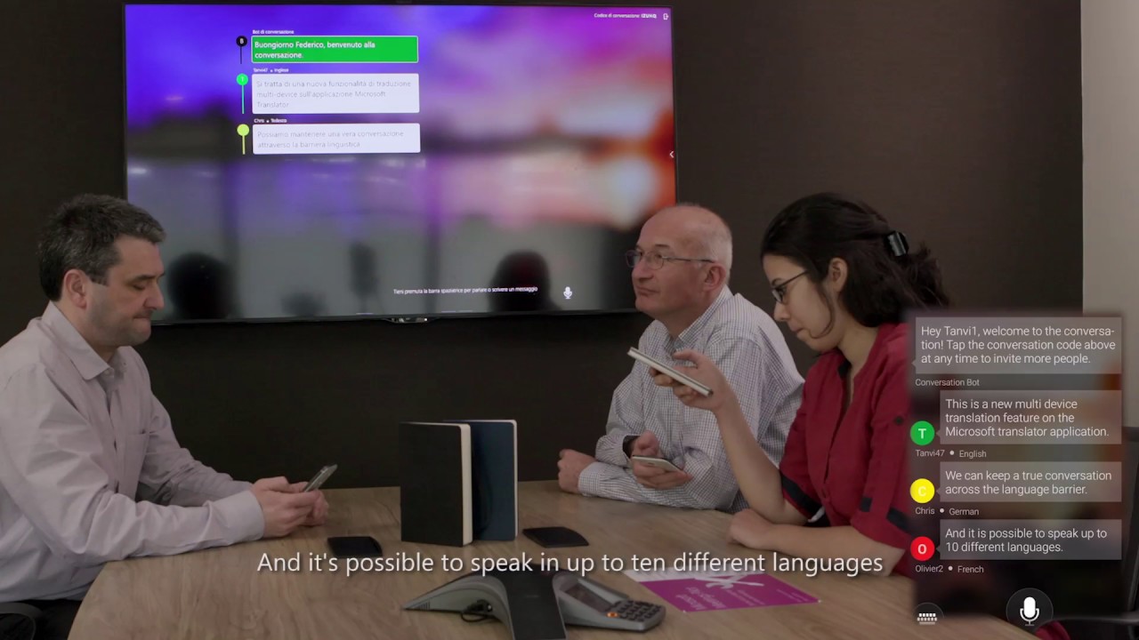 Microsoft Translator live feature in action