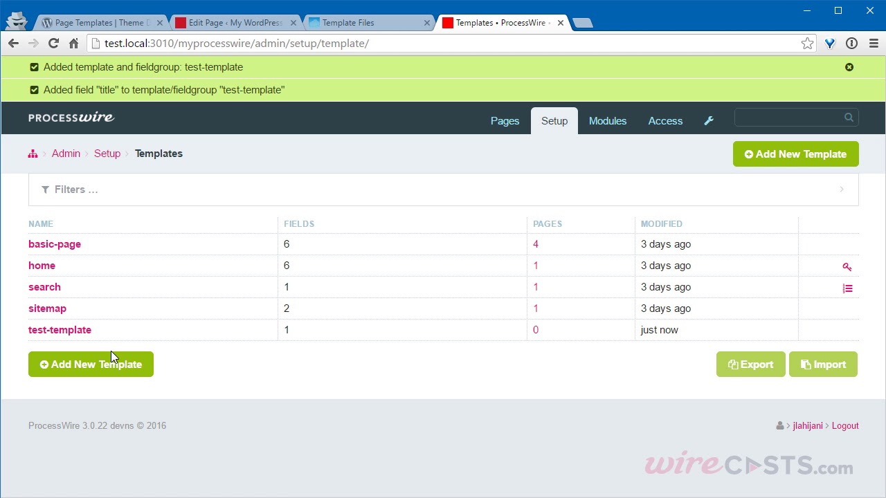 WordPress vs. ProcessWire - Page Templates