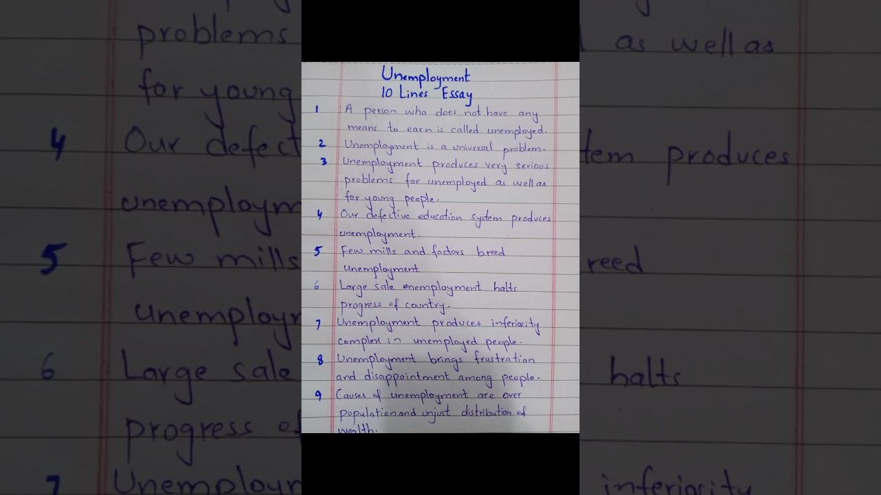 essay on unemployment /#unemployment /#shorts /#10linesessayonunemployment/#shortessaywriting