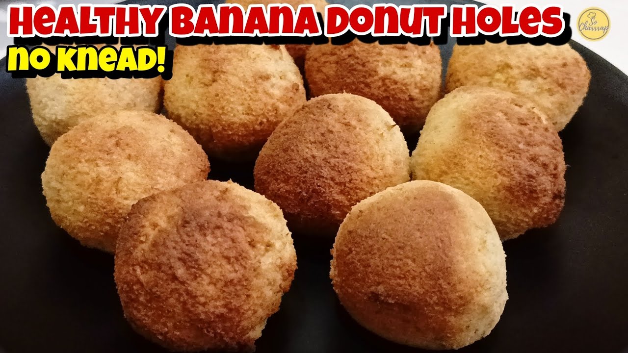 HEALTHY BANANA DONUT HOLES! NO KNEAD DONUT HOLES! EASY DONUT HOLES RECIPE/