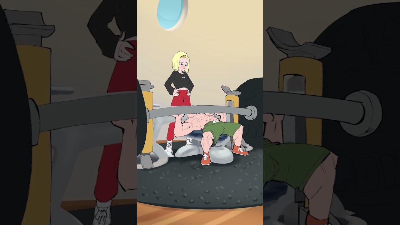 Krillin and 18 working out 😏😏👌