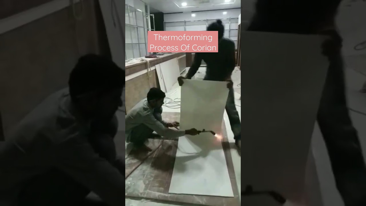 Thermoforming Of Corian Solid Surface | Corian Sheet #shorts #solidsurface #corian #interiordesign