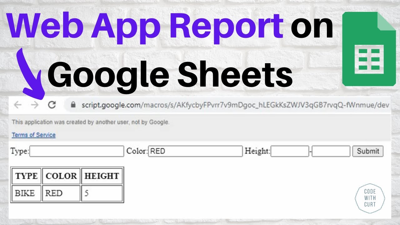 Create Web App Report on Google Sheets using Google Apps Script