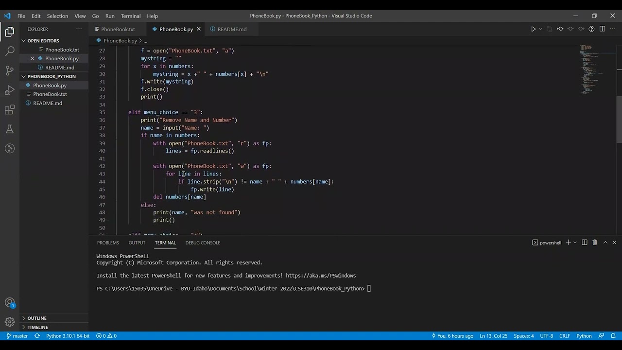 Phonebook with Python